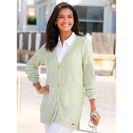 Casual Looks Damen Cardigan, gr&uuml;n, Gr. 40, gemustert, mehrfarbig, 100% Polyacryl, Strickjacken