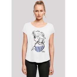 F4NT4STIC Damen T-Shirt "Frozen Elsa Sketch Mono", wei&szlig;, Gr. S, Obermaterial: 100% Baumwolle, Shirts, Print
