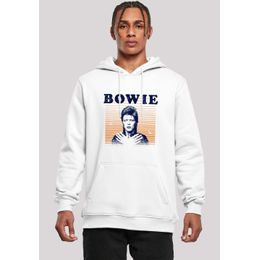 F4NT4STIC Herren Kapuzenpullover "David Bowie Orange Stripes", wei&szlig;, Gr. L, Obermaterial: 65% Baumwolle, 35% Polyester, Pullover, Print
