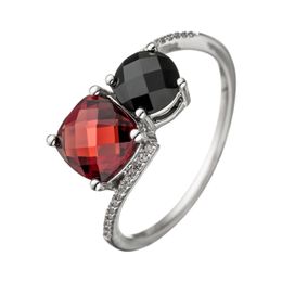 Jobo Damen Diamantring, 52, SI = kleine Einschlüsse, Diamanten Weißgold 585, weiß, Diamanten, Weißgold 585, Fingerringe, 585 Weißgold mit 24