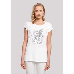 F4NT4STIC Damen T-Shirt "Harry Potter Dragon Line Art", weiß, Gr. 5XL, Obermaterial: 100% Baumwolle, Shirts, Print
