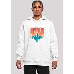 F4NT4STIC Herren Kapuzenpullover "Berg Sonnenuntergang Geometrisch", wei&szlig;, Gr. XS, Obermaterial: 65% Baumwolle, 35% Polyester, Pullover, Premium