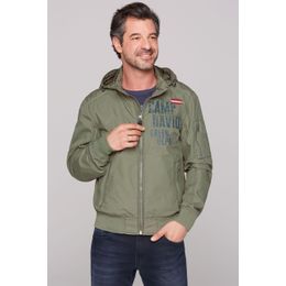 CAMP DAVID Herren Outdoorjacke, gr&uuml;n, Gr. M, bestickt, Web, Material: 100% Baumwolle, Futter: 100% Polyester, Jacken, mit &Auml;rmeltasche