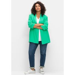 sheego Damen Longblazer "Longblazer", gr&uuml;n, Gr. 46, 100% Polyester, Blazer