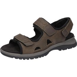Waldläufer WALDLÄUFER Herren Sandale "H-Taro", Gr. 11,5, grün, Nubukleder, Basic, Schuhe, Sommerschuh, Klettschuh, Freizeitsandale, mit Profilsohle, H-Weite