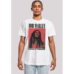 F4NT4STIC Damen T-Shirt "Bob Marley Songs Of Freedom Reggae Music", wei&szlig;, Gr. XXL, Obermaterial: 100% Baumwolle, Shirts, Premium Qualit&auml;t, Musik, By