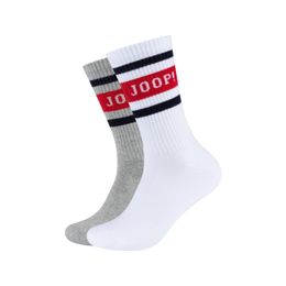 JOOP! JOOP Damen Socken "Socken 2er Pack", Gr. 39, wei&szlig;, 70% Baumwolle, 18% Polyester, 10% Polyamid, 2% Elasthan, gestreift, Socken