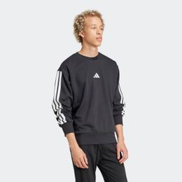 Herren Sweatshirt "M 3S FT SWT", schwarz-weiß, Gr. XL, adidas Sportswear, Obermaterial: 55% Baumwolle, 36% Polyester, 9% Viskose, Sweatshirts