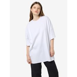 Noisy may Damen Oversize-Shirt "NMMOCCA 2/4 BOXY TEE DRESS JRS FWD NOOS", wei&szlig;, Gr. XS, unifarben, Jersey, Obermaterial: 95% Baumwolle, 5% Elasthan,
