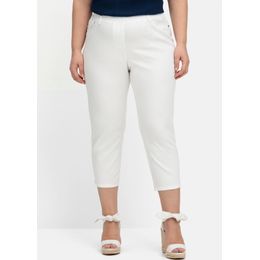 sheego Damen 7/8-Hose, wei&szlig;, Gr. 56, unifarben, 98% Baumwolle, 2% Elasthan, Hosen