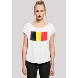 F4NT4STIC Damen T-Shirt "Belgium Belgien Flagge", wei&szlig;, Gr. S, Obermaterial: 100% Baumwolle, Shirts, Print