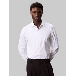 Calvin Klein Herren Businesshemd "SLIM ESNTL POPLIN NOS STR SLD", wei&szlig;, Gr. 46, unifarben, Web, Obermaterial: 97% Baumwolle, 3% Elasthan, Hemden, Mit