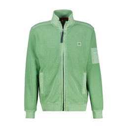 Lerros Herren Sweatjacke, grün, Gr. XXXL, unifarben, Sweatware, Obermaterial: 100% Baumwolle, Sweatjacken, mit Logo Stickerei