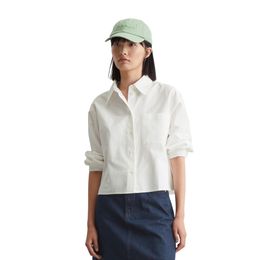Marc O'Polo Damen Langarmbluse "aus Organic Cotton", wei&szlig;, Gr. XL, MARC O'POLO DENIM, unifarben, Obermaterial: 100% Baumwolle, Blusen
