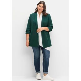 sheego Damen Longblazer "Longblazer", gr&uuml;n, Gr. 48, 100% Polyester, Blazer
