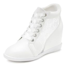 Lascana Damen Sneaker, Gr. 39, weiß, Obermaterial: 100% Lederimitat. Decksohle: 100% Lederimitat. Futter: 100% Lederimitat. Laufsohle: 100%