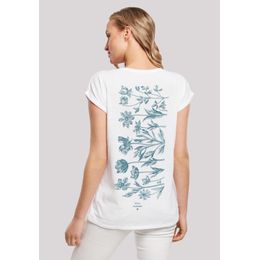 F4NT4STIC Damen T-Shirt "Blumenmuster Blau", wei&szlig;, Gr. XL, Obermaterial: 100% Baumwolle, Shirts, Print