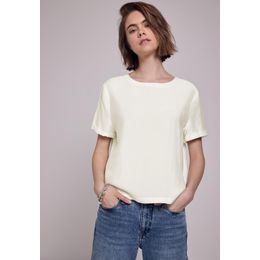 Damen Shirtbluse, wei&szlig;, Gr. 44, STREET ONE STUDIO, unifarben, Stoff, 88% Viskose, 12% Polyamid, Blusen, aus softem Materialmix