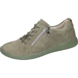 Waldläufer WALDLÄUFER Damen Sneaker "H-CLOÉ", Gr. 5, grün, Glattleder, Veloursleder, Schuhe, Freizeitschuh, Halbschuh, Schnürschuh in Komfortweite H = sehr weit