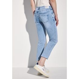 Gerade Jeans Street One, Damen, Gr. 33, Länge 26, ultra bleach random washed, Jeans, 89% Baumwolle, 8% Polyester, 3% Elasthan, unifarben, kniebedeckend, Jeans, 5-Pocket-Style