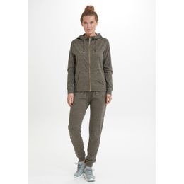 ENDURANCE ATHLECIA ATHLECIA Damen Trainingsjacke "CHESTINE", gr&uuml;n, Gr. 36, unifarben, 55% Baumwolle, 45% Polyester, Jacken, mit praktischer Kapuze