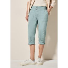 3/4-Hose Cecil, Damen, Gr. 31, Länge 22, grün (cool salvia grün), Web, 98% Baumwolle, 2% Elasthan, unifarben, comfort fit 3/4-Länge, Hosen, aus Baumwolle mit Stretchanteil