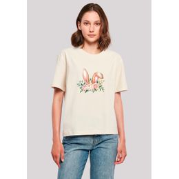 F4NT4STIC Damen T-Shirt "Blumen Osterhasen Ohren Dekor", weiß, Gr. XL, Obermaterial: 100% Baumwolle, Shirts, Premium Qualität
