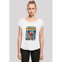 F4NT4STIC Damen T-Shirt "Marvel Iron Man Cover", wei&szlig;, Gr. M, Obermaterial: 100% Baumwolle, Shirts, Damen,Premium Merch,Lang,Longshirt,Logo Print
