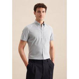 Seidensticker Herren Businesshemd "Slim", gr&uuml;n, Gr. 39, Strukturmuster, 100% Baumwolle, Hemden, Slim Kurzarm Button-Down-Kragen Struktur