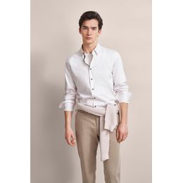 Bugatti Herren Langarmhemd, wei&szlig;, Gr. S, unifarben, 100% Baumwolle, Hemden, in schlichter Optik