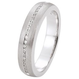 Jobo Damen Fingerring, 56, SI = kleine Einschlüsse, Diamanten Weißgold 585, weiß, Diamanten, Weißgold 585, Fingerringe, 585 Weißgold mit 23 Diamanten