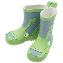 MaxiMo Mädchen Gummistiefel, Gr. 22, grün, Obermaterial: 100% Gummi, Schuhe, mit niedlichem Frosch-Patch