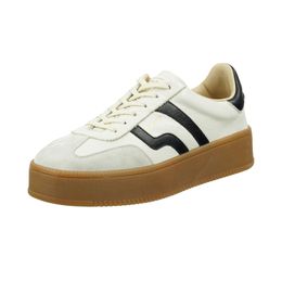 Gant Damen Sneaker "Cuzima", Gr. 42, schwarz-weiß, Nappaleder, Veloursleder, kontrastfarbene Details, Schuhe, Plateau Sneaker, Schnürschuh im