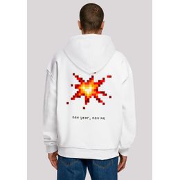 F4NT4STIC Herren Kapuzenpullover "SIlvester Party Happy People Only", wei&szlig;, Gr. L, Obermaterial: 100% Baumwolle, Pullover, Print
