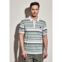 Street One MEN Herren Poloshirt, weiß, Gr. L, gestreift, Web, 100% Baumwolle, Shirts, aus reiner Baumwolle