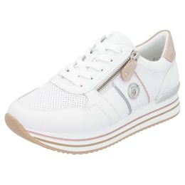 Remonte Damen Plateausneaker, Gr. 41, gold, Leder, Lederimitat, Schuhe, Freizeitschuh, Halbschuh, Schn&uuml;rschuh mit seitlichem Rei&szlig;verschluss