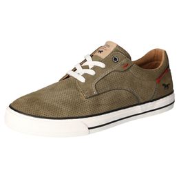 Mustang Shoes Damen Sneaker, Gr. 43, gr&uuml;n, Lederimitat, Schuhe, Freizeitschuh, Halbschuh, Schn&uuml;rschuh mit Ziernaht