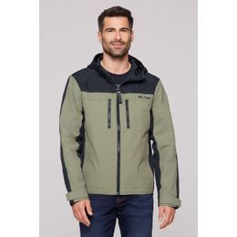 CAMP DAVID Damen Outdoorjacke, grün, Gr. M, bestickt, colorblocking, Material: 66% Baumwolle, 34% Polyamid, Futter: 100% Polyester, Jacken, mit