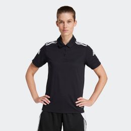 Damen Poloshirt "SQ25 C POLO W", schwarz-wei&szlig;, Gr. L, adidas Performance, Obermaterial: 65% Polyester, 35% Baumwolle, Shirts