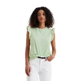 Marc O'Polo Damen T-Shirt "aus Material-Mix"mint mist, Gr. M, MARC O'POLO DENIM, unifarben, Obermaterial: 100% Baumwolle, Shirts