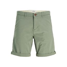 Jack & Jones JACK & JONES Herren Chinohose "JPSTMARCO ERIK CHINO SHORT MID", gr&uuml;n, Gr. L, unifarben, Web, Obermaterial: 98% Baumwolle, 2% Elasthan, Hosen