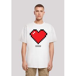 F4NT4STIC Herren T-Shirt "Pixel Herz Good Vibes Happy People", wei&szlig;, Gr. XS, Obermaterial: 100% Baumwolle, Shirts, Print
