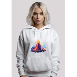 F4NT4STIC Damen Kapuzenpullover "Vulkanausbruch", weiß, Gr. XXL, Obermaterial: 65% Baumwolle, 35% Polyester, Pullover, Premium Qualität