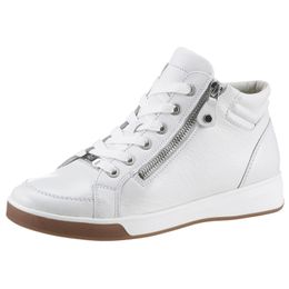 Ara Damen Schn&uuml;rboots "ROM", Gr. 7,5, wei&szlig;, Glattleder, Schuhe, Keilabsatz, High Top-Sneaker, Freizeitschuh in Schuhweite G = weit