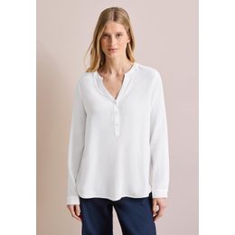 Cecil Damen Langarmbluse, wei&szlig;, Gr. XXL, unifarben, Stoff, 100% Viskose, Blusen, mit dekorativer Knopfleiste