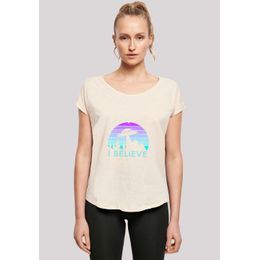 F4NT4STIC Damen T-Shirt "I BELIEVE UFO Alien Raumschiff Retro", wei&szlig;, Gr. M, Obermaterial: 100% Baumwolle, Shirts, Premium Qualit&auml;t