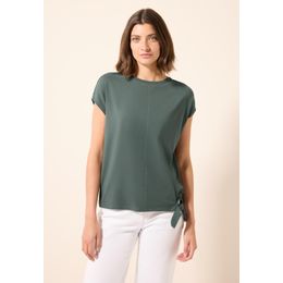 T-Shirt Cecil, Damen, Gr. L (42), gr&uuml;n (schwarz balmy khaki), Web, 47% Baumwolle, 47% Modal, 6% Elasthan, unifarben, normal normal, U-Boot-Ausschnitt, B&uuml;ndchen, Shirts T-Shirt, aus softem Materialmix