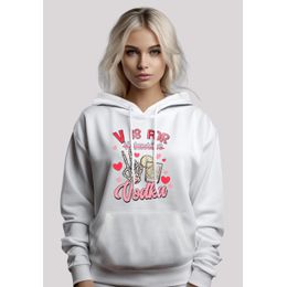F4NT4STIC Damen Kapuzenpullover "Anti Valentinstag V is for Vodka", wei&szlig;, Gr. XL, Obermaterial: 65% Baumwolle, 35% Polyester, Pullover, Premium