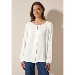 Cecil Damen Langarmbluse, wei&szlig;, Gr. XXL, unifarben, Stoff, Vorderseite und &Auml;rmel: 100% Viskose; R&uuml;ckseite 95% Viskose, 5% Elasthan, Blusen,