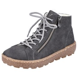 Rieker Damen Winterboots, Gr. 41, grau, Lederimitat, Schuhe, mit herausnehmbarem SoftFoam-Fußbett